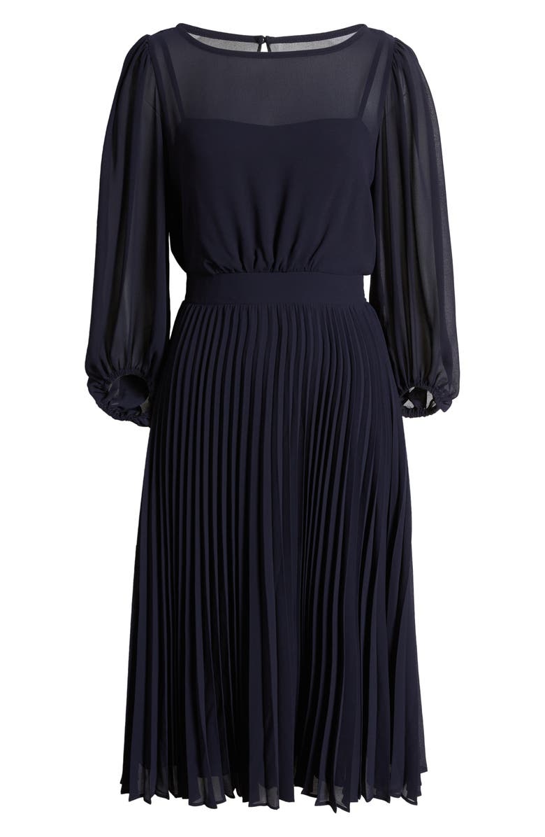 Eliza J Balloon Sleeve Pleated Midi Dress | Nordstromrack