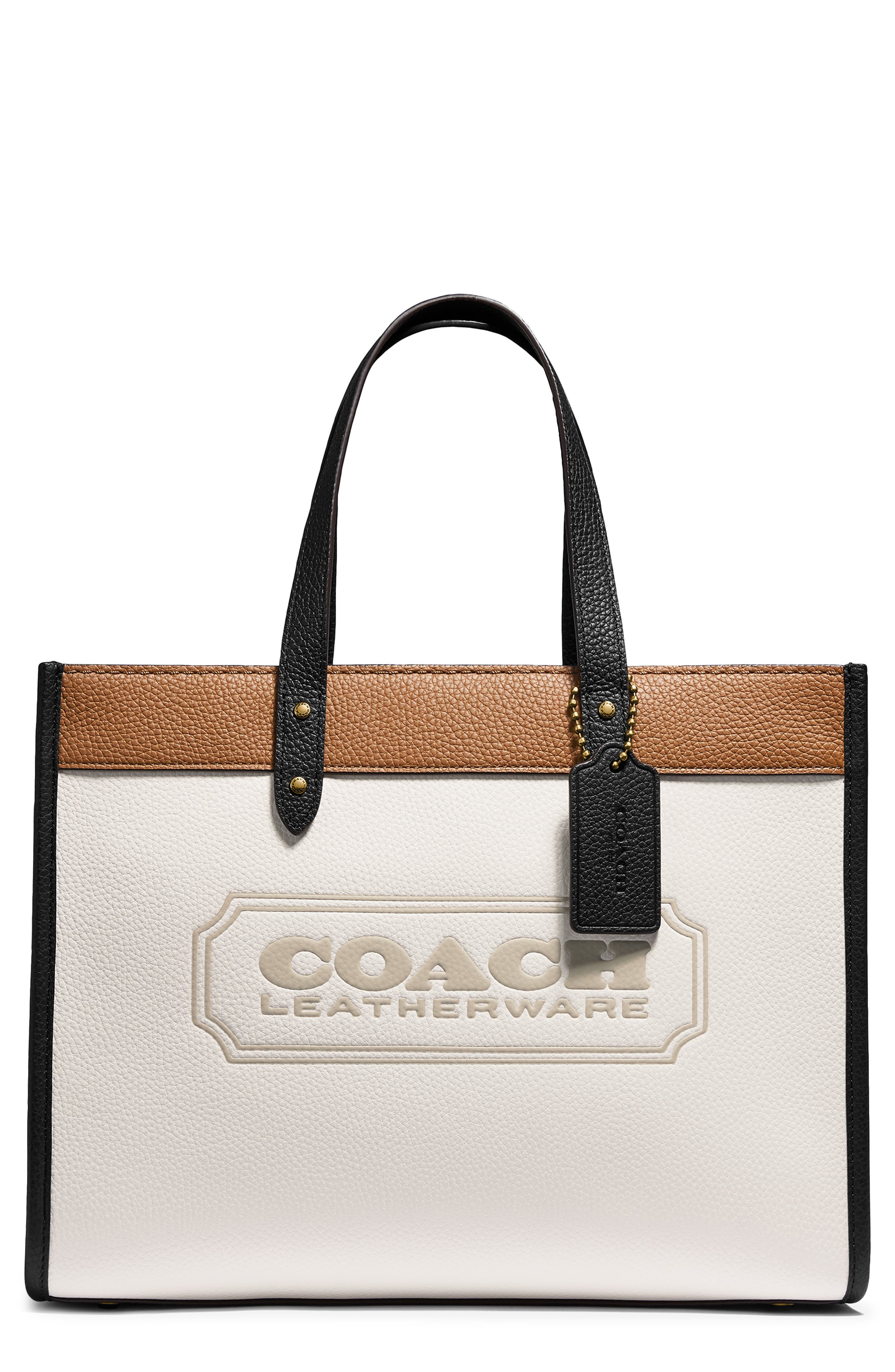 COACH Field Logo Embossed Colorblock Tote | Nordstrom