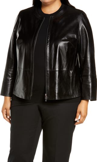 Lafayette 148 New York Griffith Lambskin Leather Jacket | Nordstrom