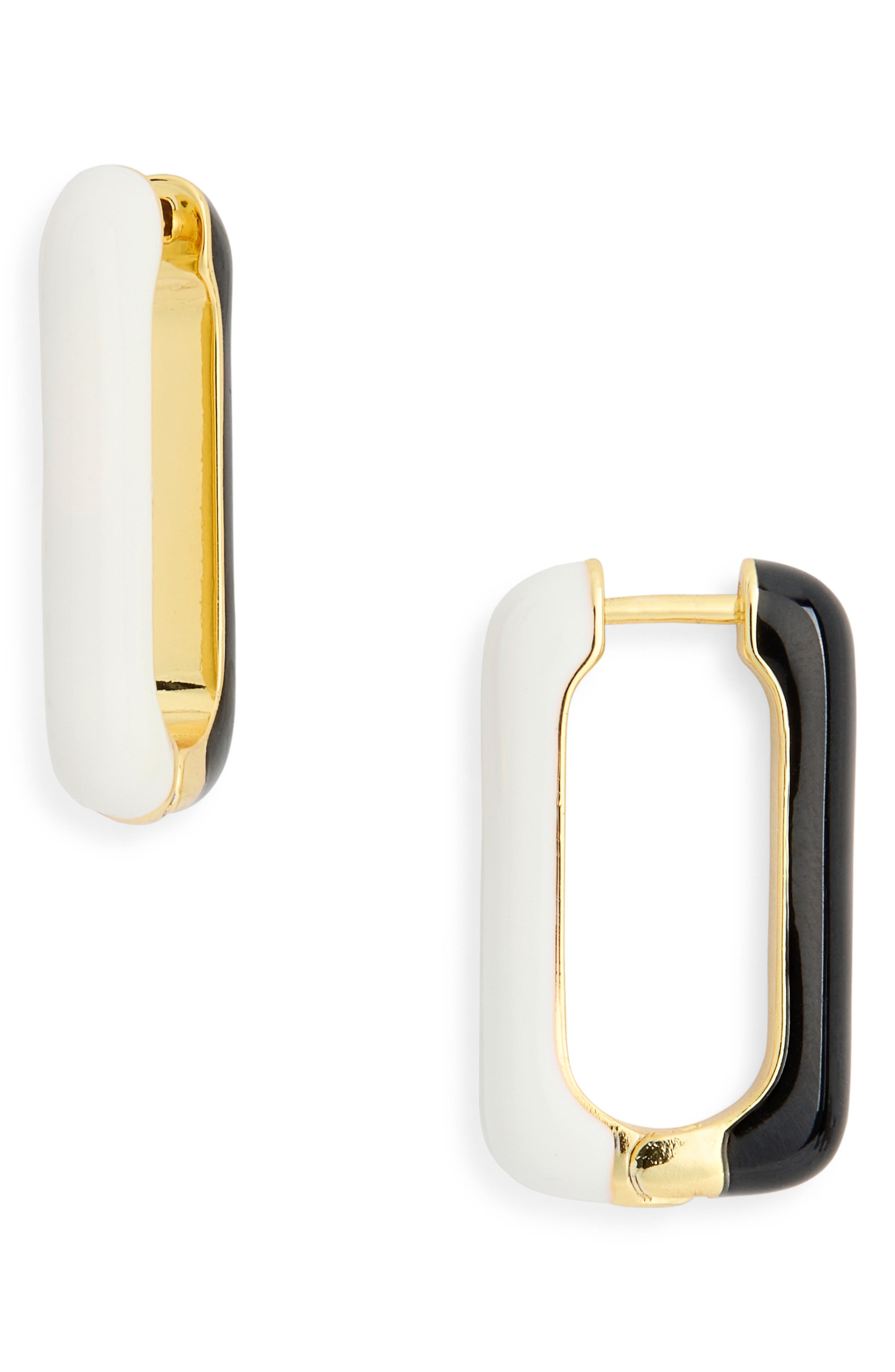 Madewell Colorblock Enamel Hoop Earrings | Nordstromrack