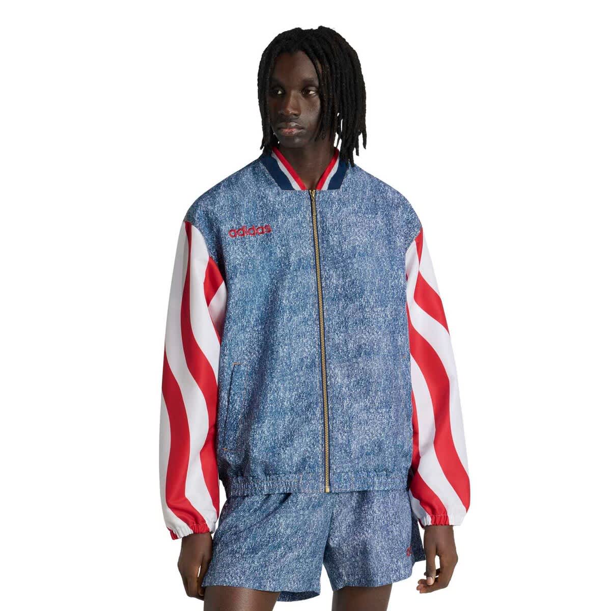 adidas Men's adidas Blue USA 1994 Denim Graphic Full-Zip Track Jacket ...