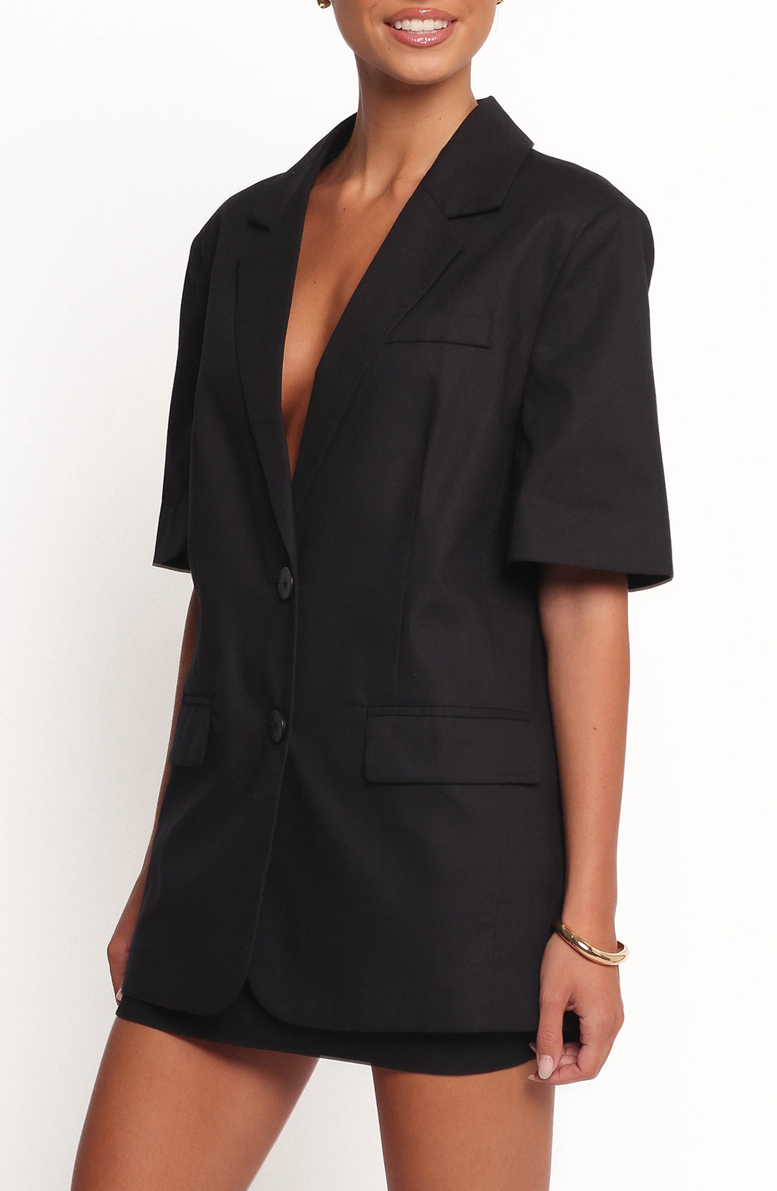 Petal & Pup Brielle Short Sleeve Cotton & Linen Blazer | Nordstromrack