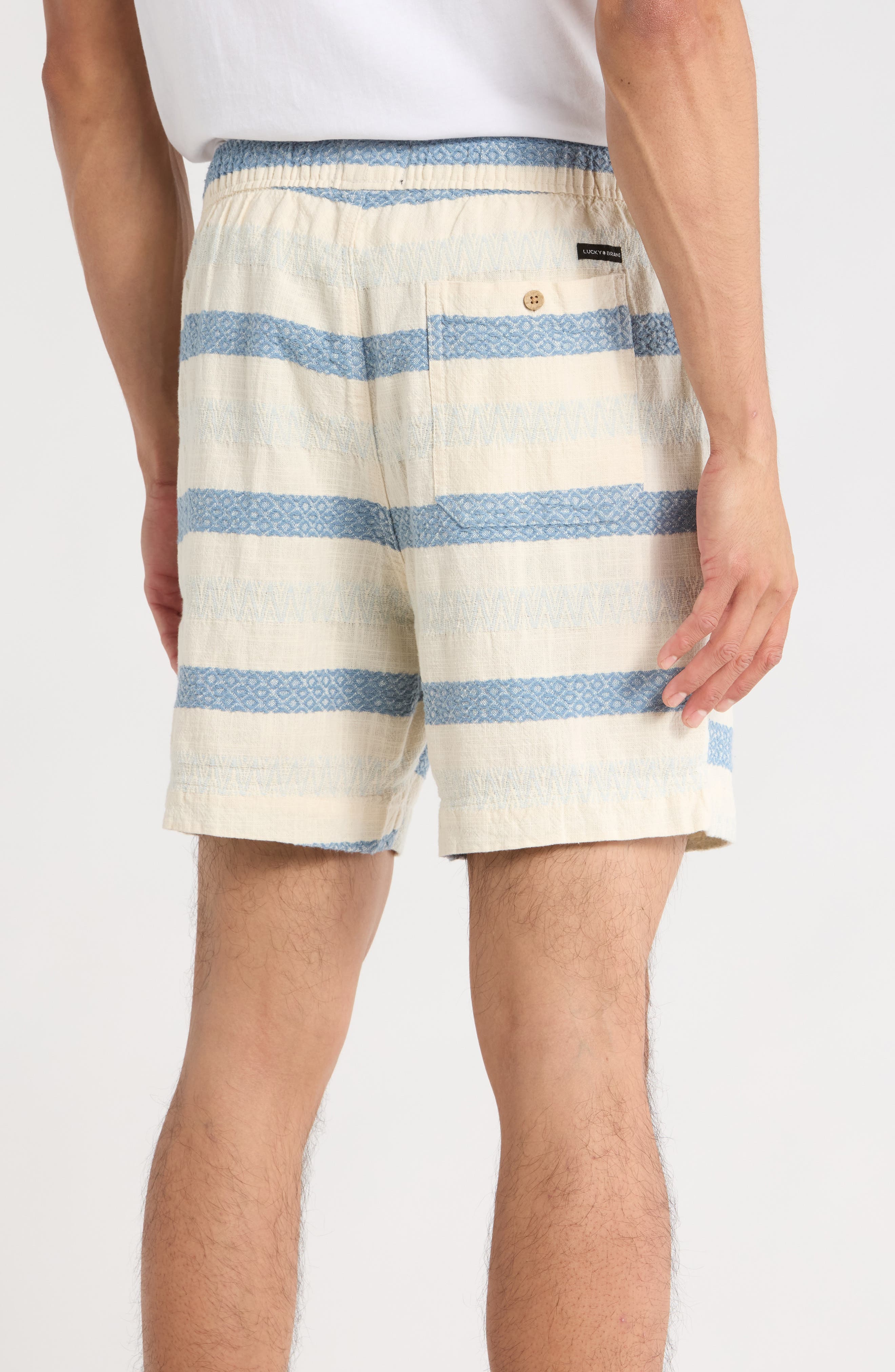 Lucky Brand Dobby Stripe Cotton Drawstring Shorts | Nordstromrack