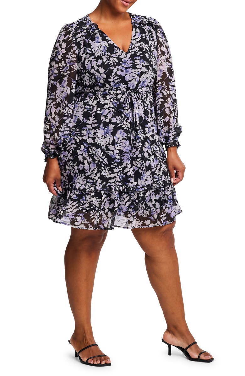 Estelle Wild Orchid Floral Long Sleeve Dress | Nordstromrack