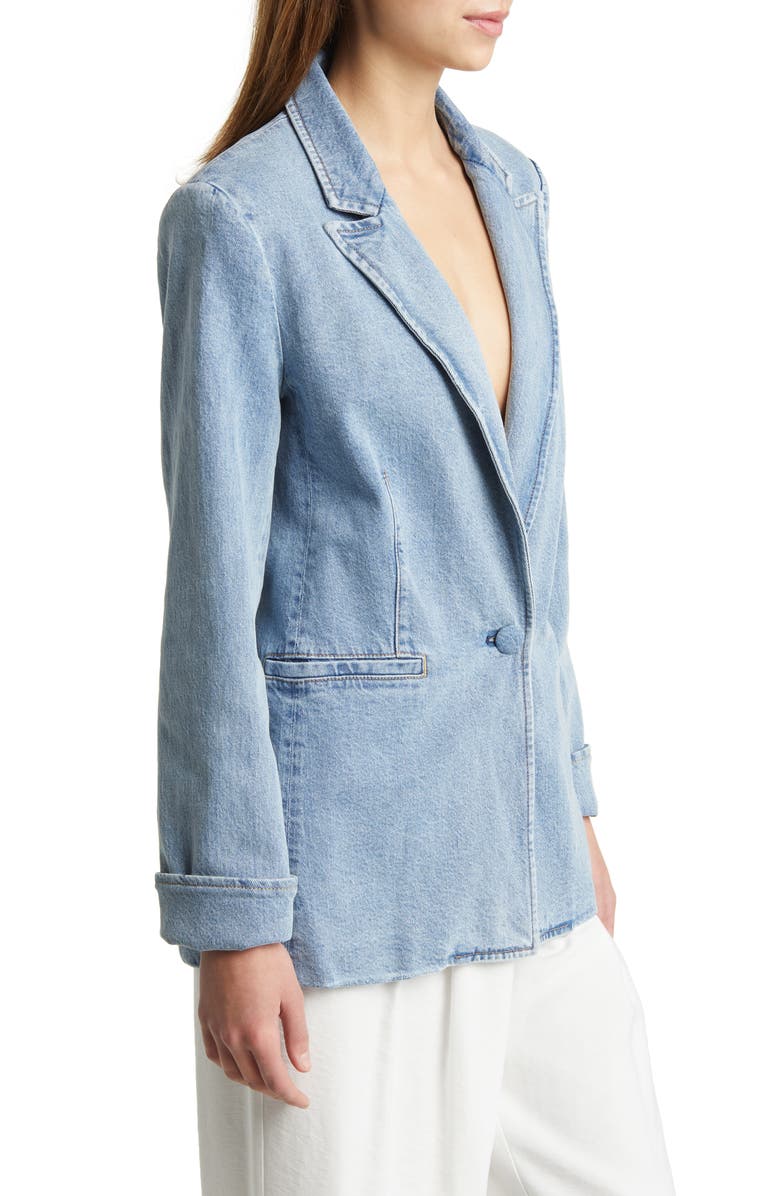 Alice + Olivia Justine Roll Cuff Denim Blazer | Nordstromrack