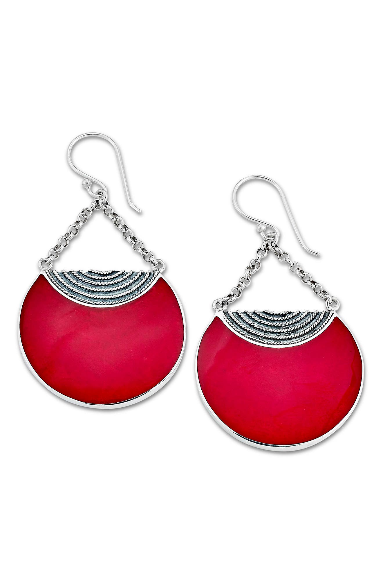 SAMUEL B. Sterling Silver Red Stone Drop Earrings | Nordstromrack
