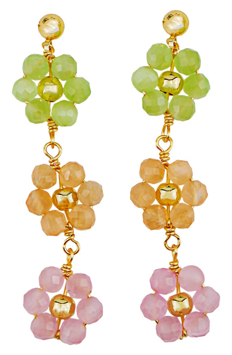 Panacea Pastel Beaded Flower Linear Drop Earrings | Nordstromrack