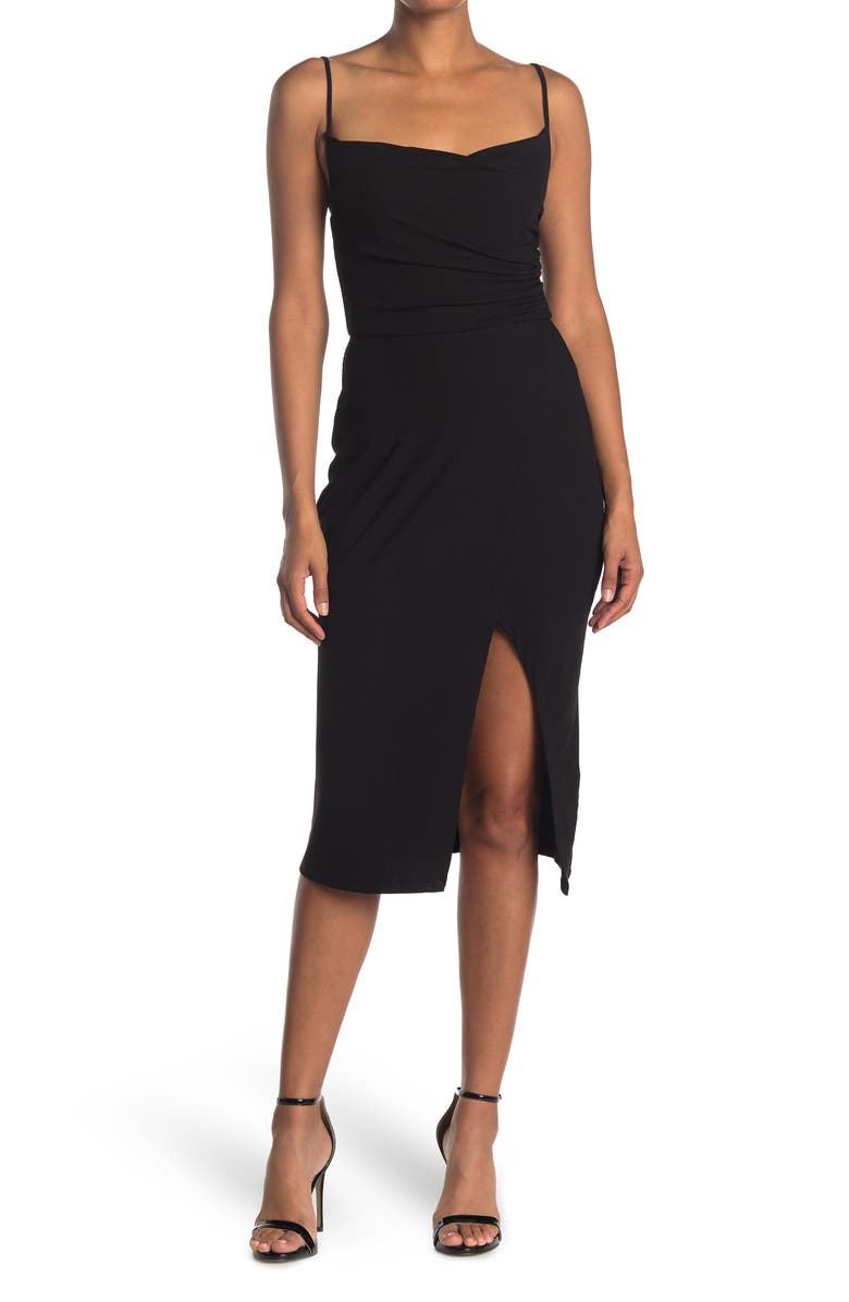 Laundry by Shelli Segal Cowl Neck Ribbed Knit Slip Dress | Nordstromrack