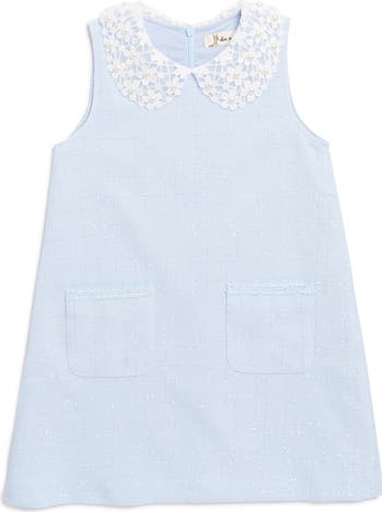 Doe A Dear Kids' Faux Pearl Crochet Flower Peter Pan Collar Dress ...
