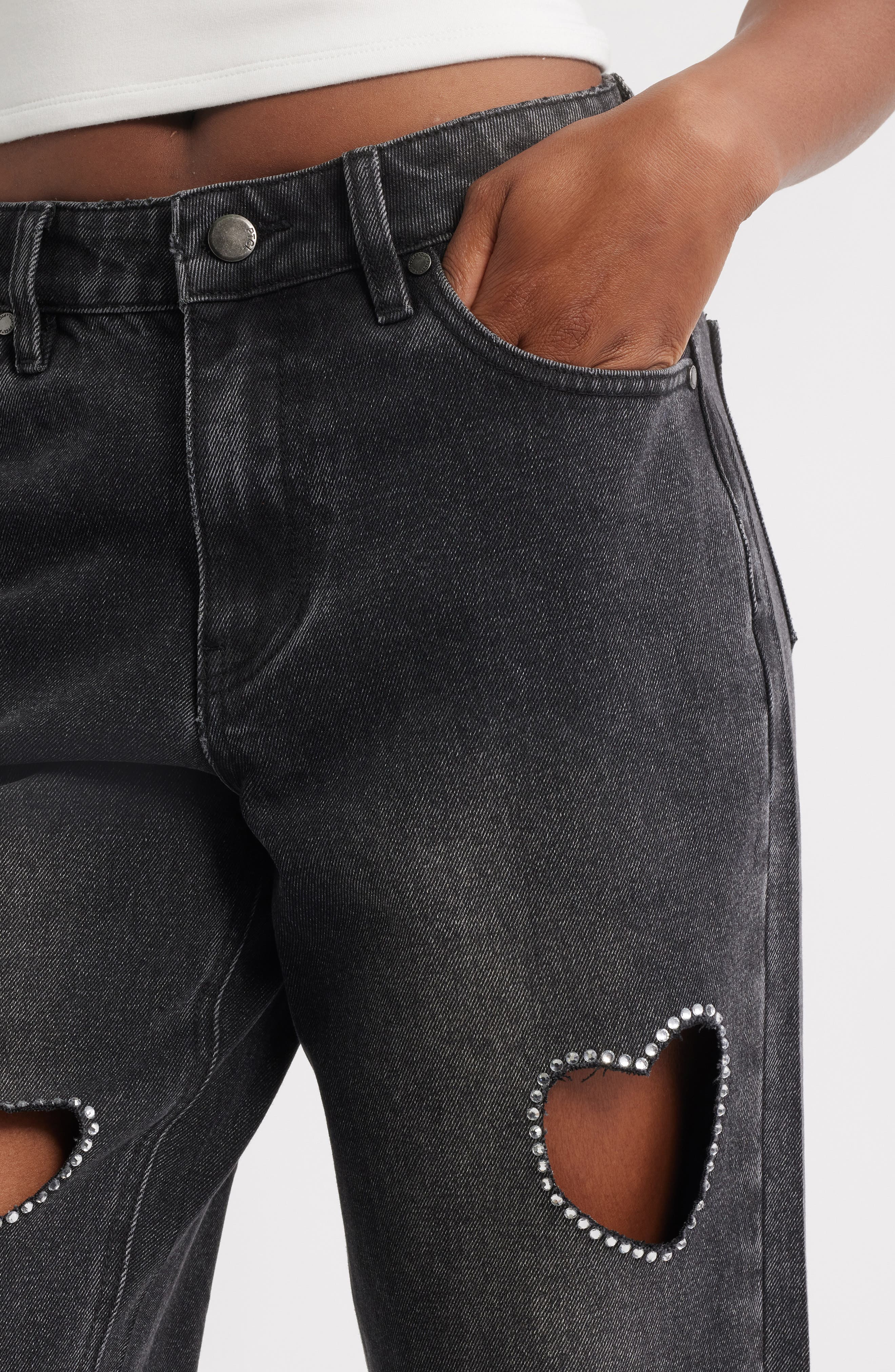 PTCL Heart Cutout Wide Leg Jeans | Nordstromrack