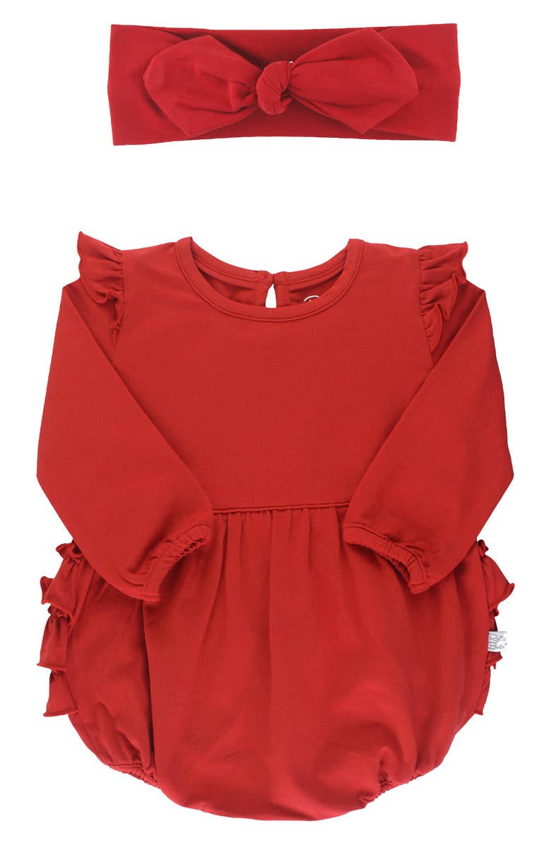 RuffleButts Red Bubble Romper & Bow Set | Nordstrom