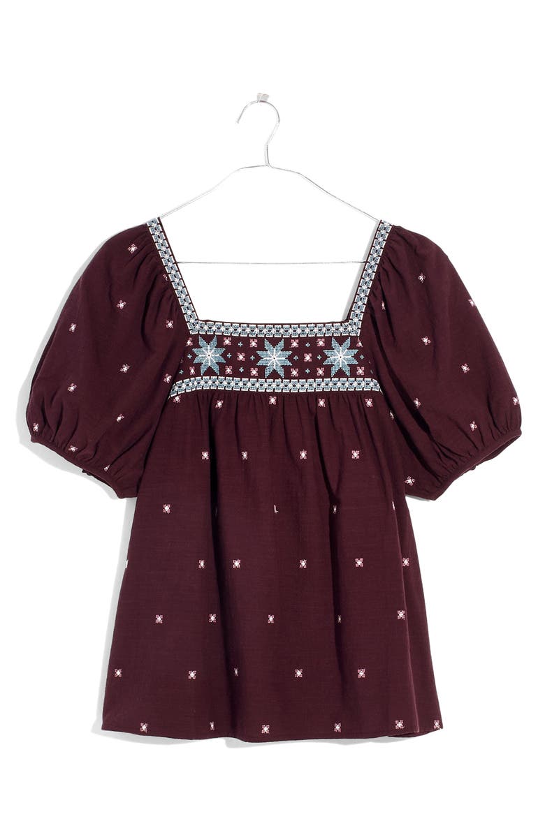 Madewell Embroidered Puff Sleeve Blouse | Nordstromrack