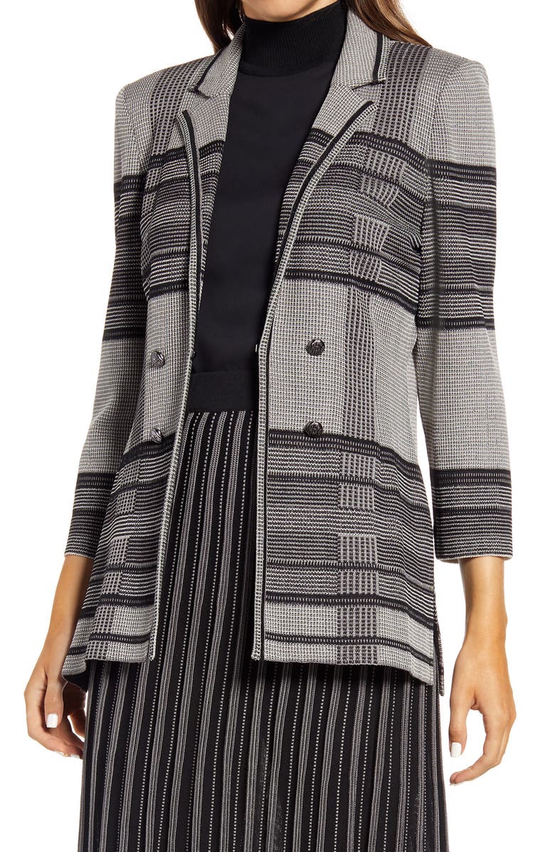 Ming Wang Plaid Knit Jacket | Nordstrom