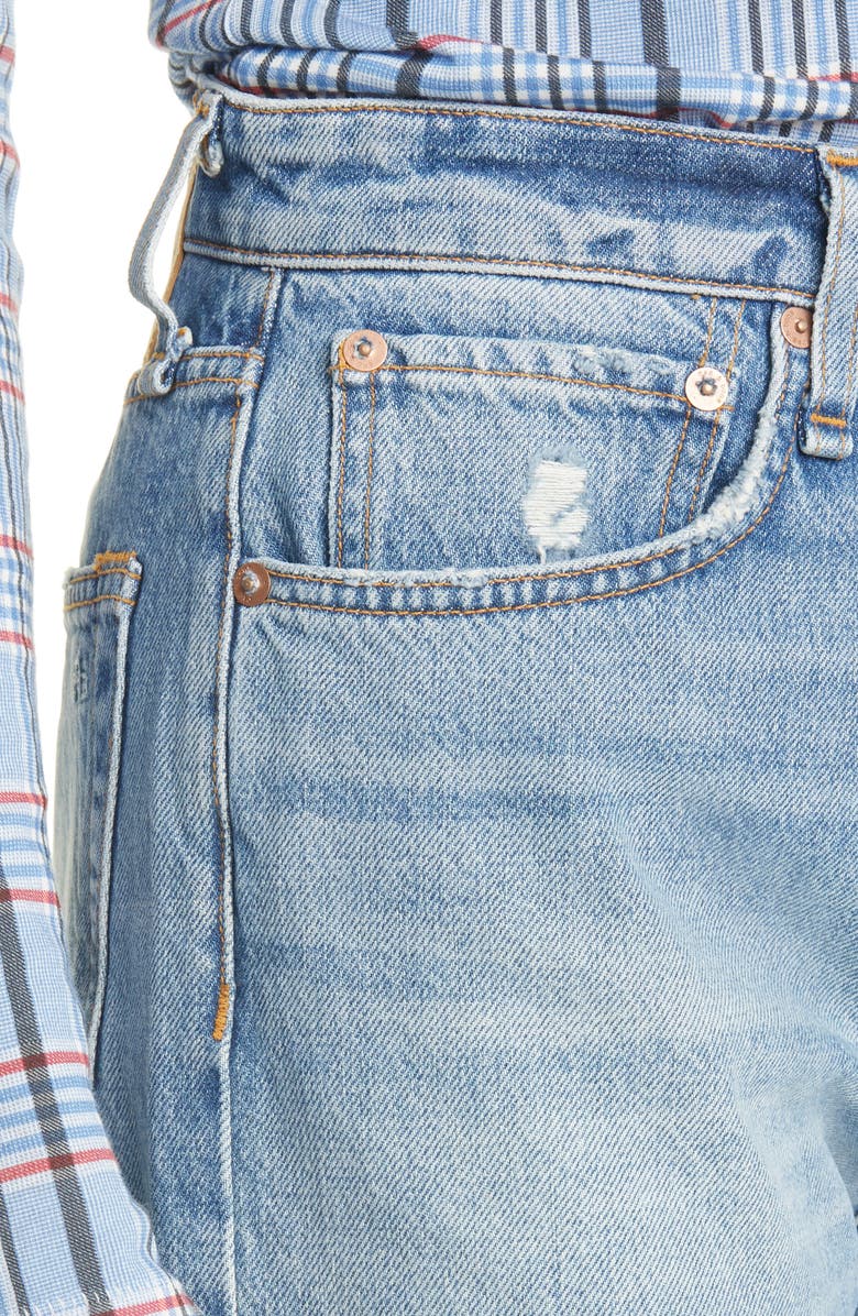 rag & bone Maya Ripped High Waist Ankle Straight Leg Jeans | Nordstromrack