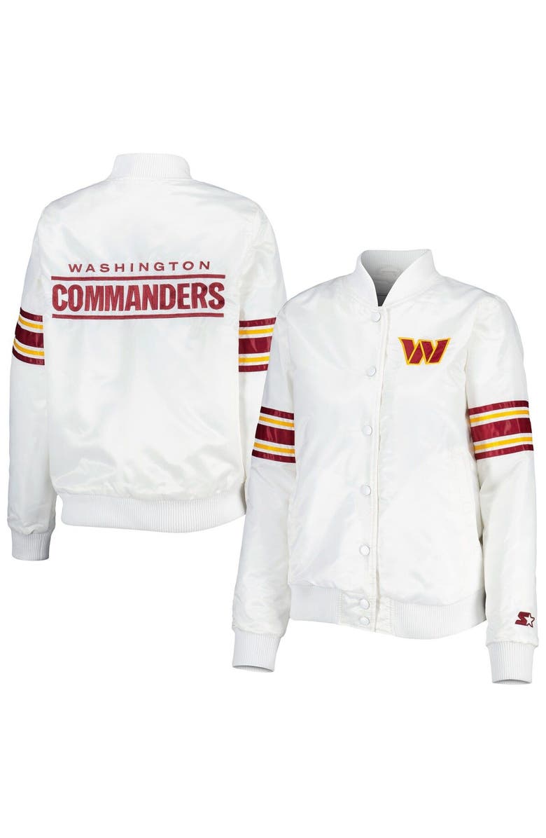 STARTER Women's Starter White Washington Commanders Line Up Satin Full ...
