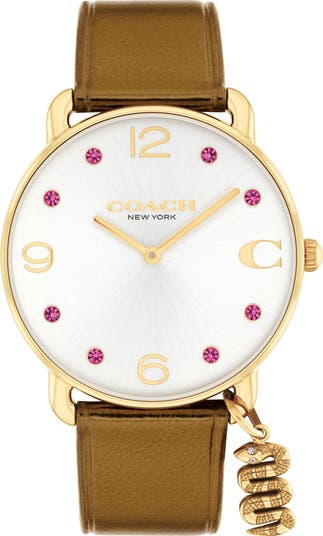 COACH Elliot Lunar New Year Leather Strap Watch, 36mm | Nordstrom