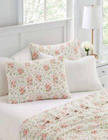Laura Ashley Marissa Pastel Red Queen Bonus Sheet Set | Nordstromrack