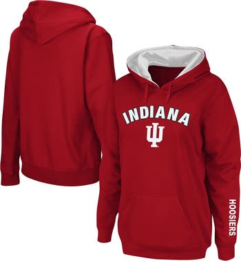 COLOSSEUM Women's Crimson Indiana Hoosiers Arch & Logo 1 Pullover ...