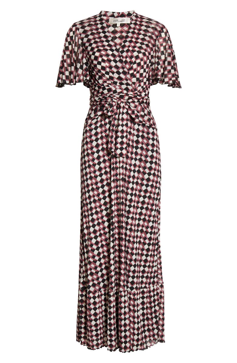 Diane von Furstenberg DVF Alison Flutter Sleeve Maxi Dress | Nordstromrack