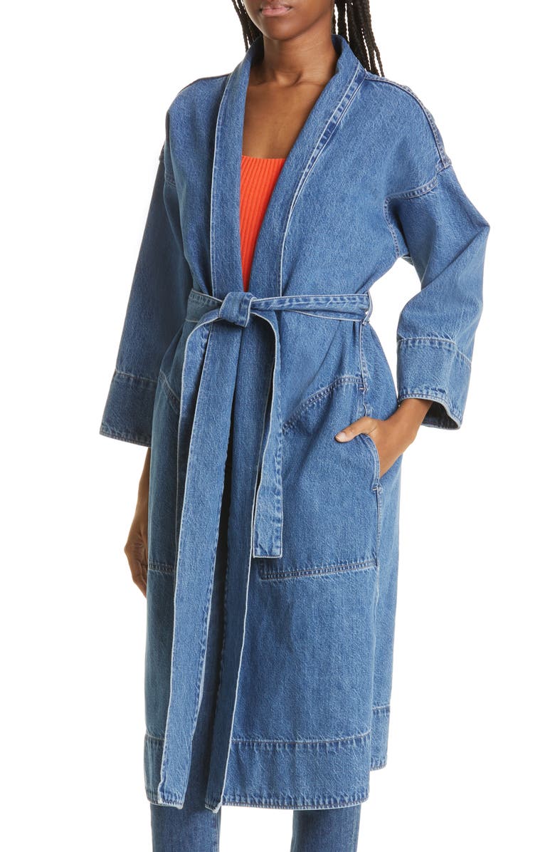 Mara Hoffman Adrian Tie Waist Midi Organic Cotton Denim Jacket ...