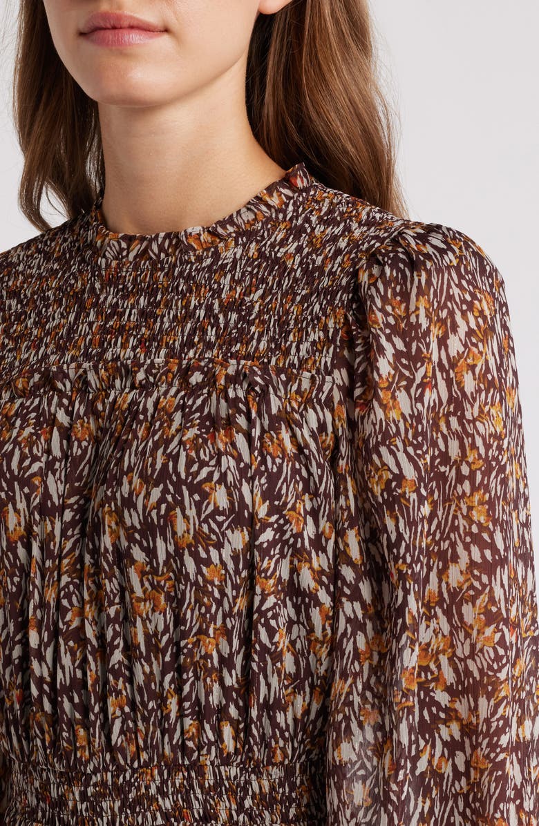 Mila Mae Smocked Tiered Long Sleeve Midi Dress | Nordstromrack