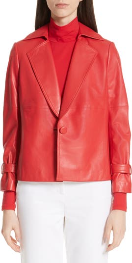 St. John Collection Luxe Nappa Leather Jacket | Nordstrom