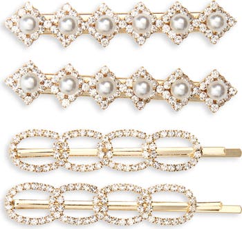 Tasha Assorted 4-Pack Rhinestone & Pearly Bead Hair Clips | Nordstromrack