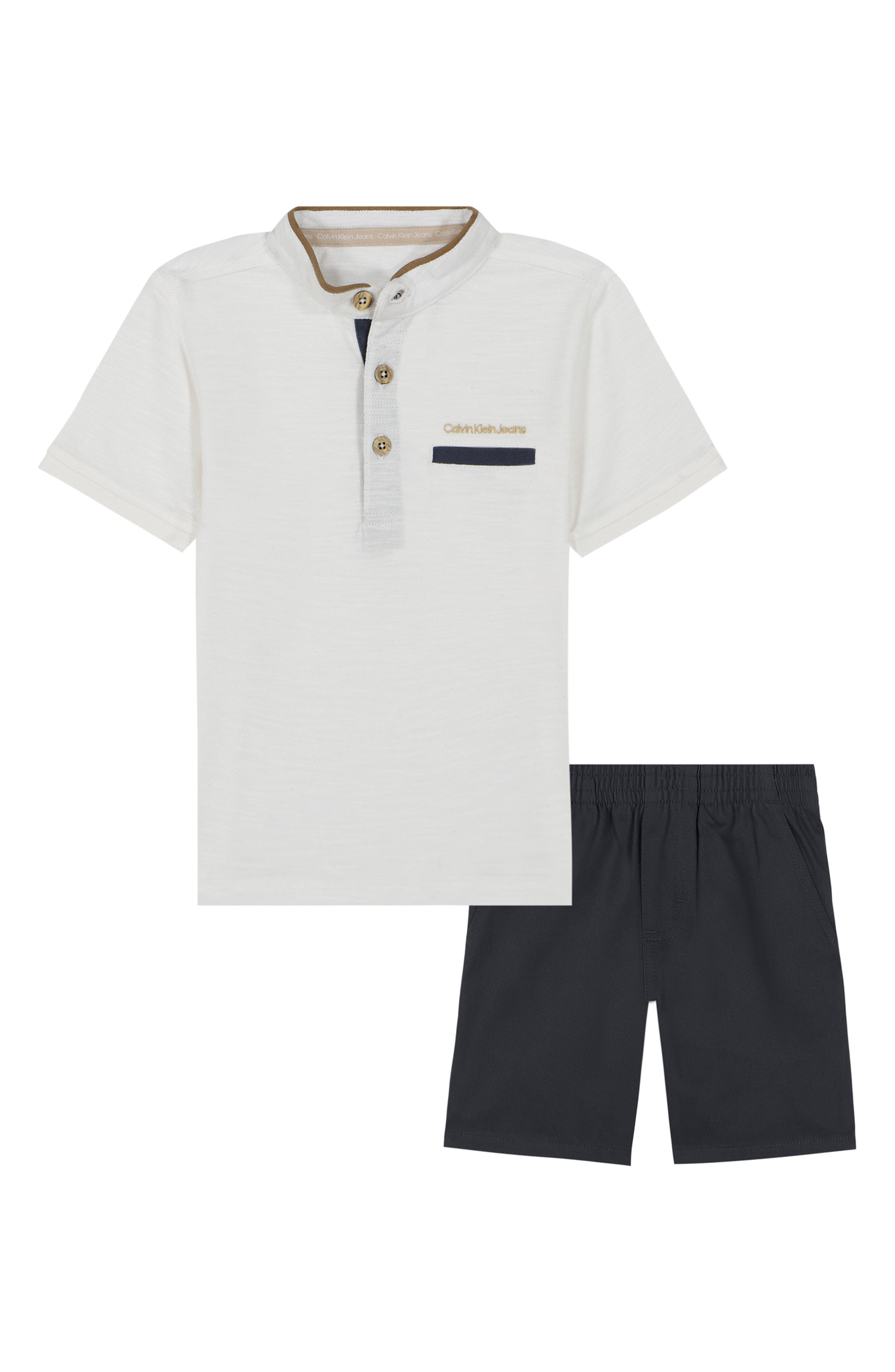 Calvin Klein Kids' Knit Polo & Woven Shorts Set | Nordstromrack