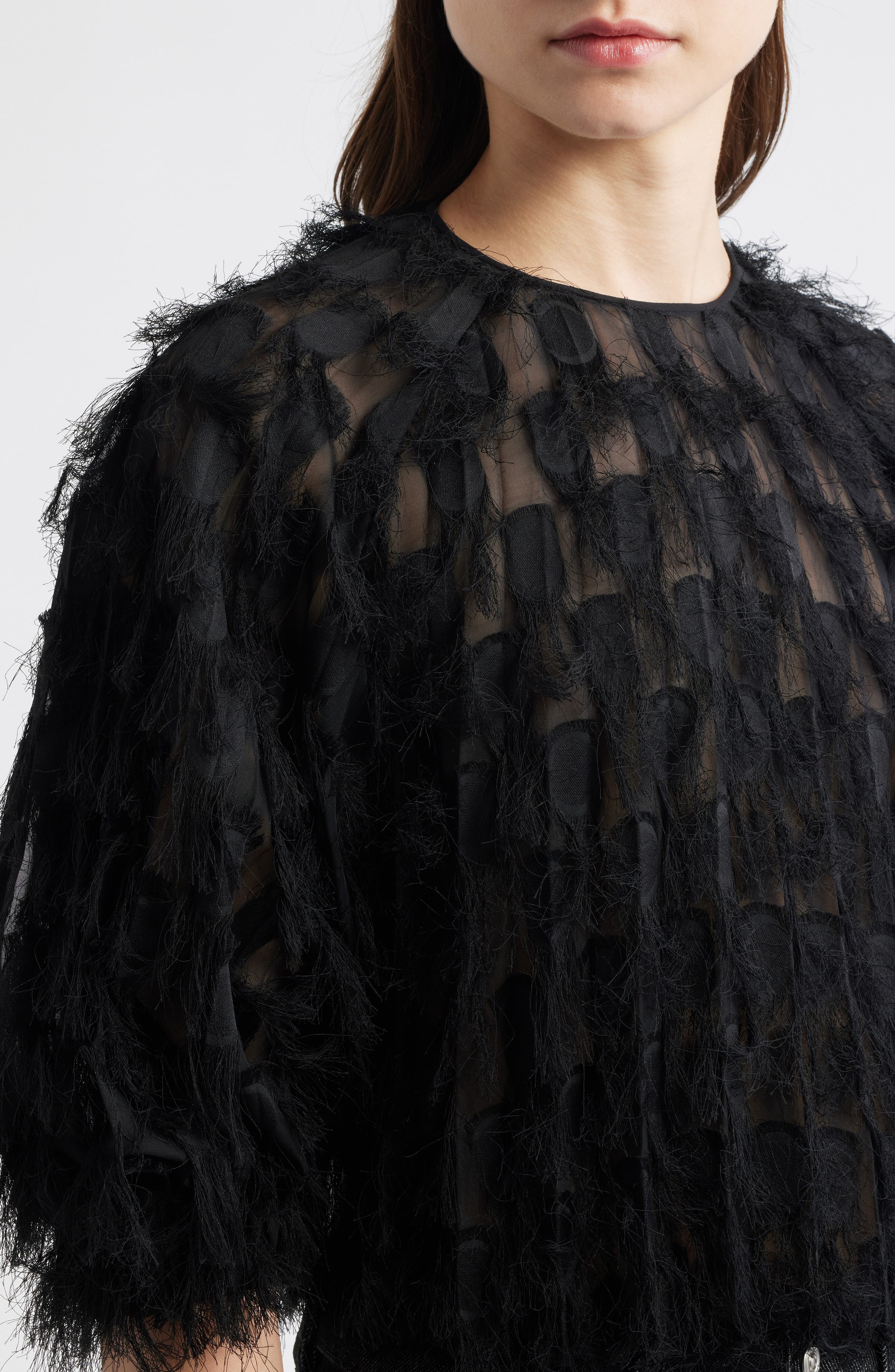 BOSS Baima Fray Texture Top | Nordstrom