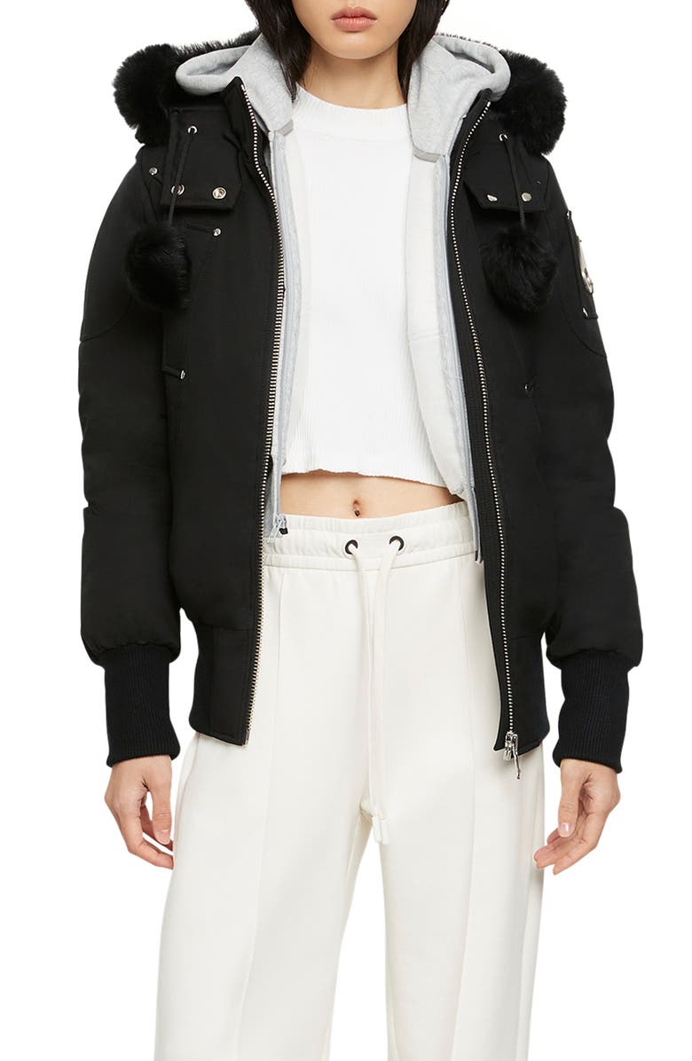 Moose Knuckles Debbie Bomber Jacket with Genuine Shearling Trim | Nordstrom
