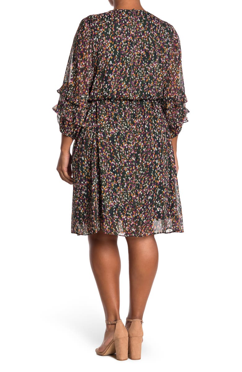 London Times Confetti Ruffle Sleeve Chiffon Midi Dress | Nordstromrack