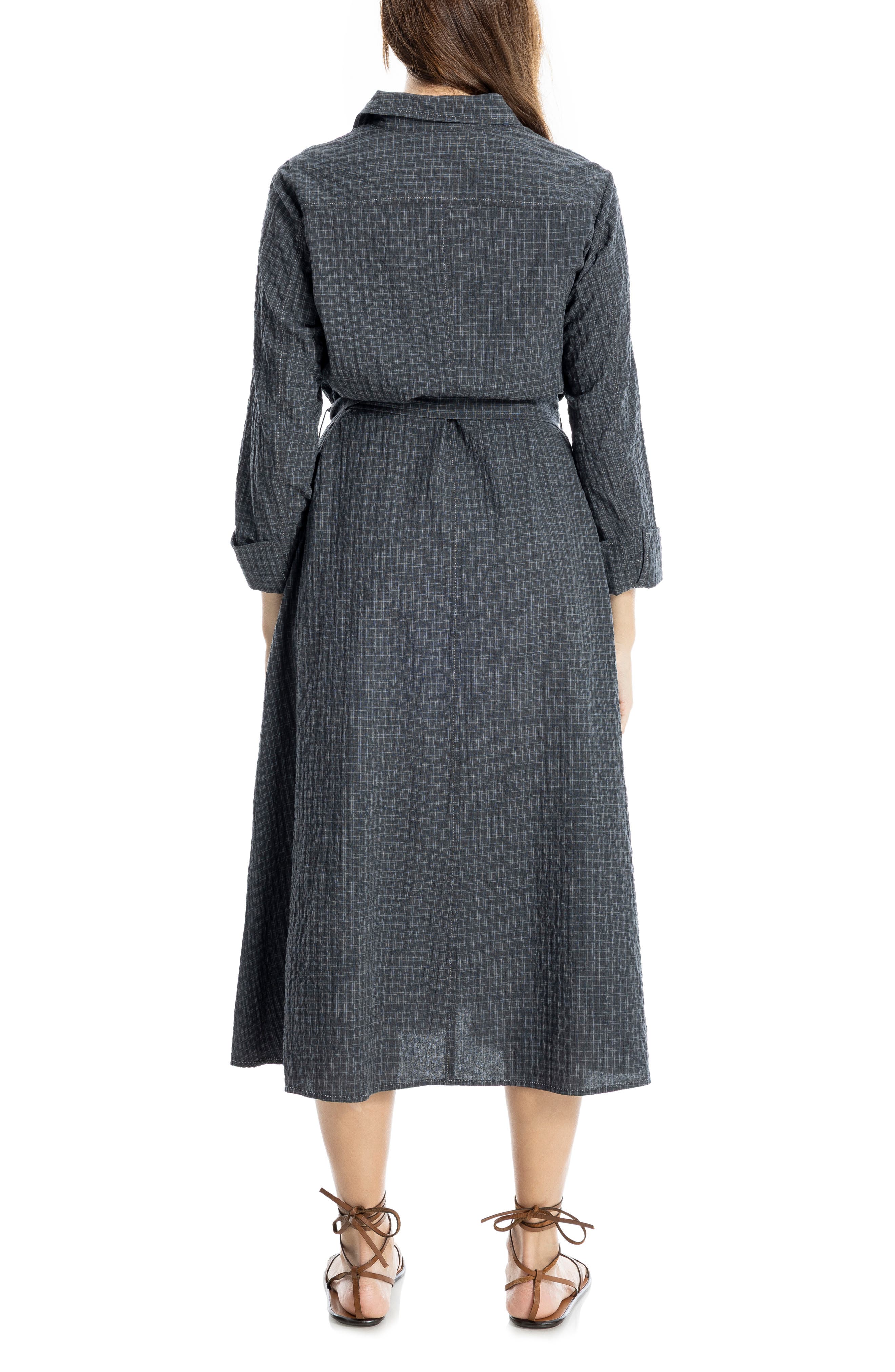 MAX STUDIO Plaid Midi Shirtdress | Nordstromrack