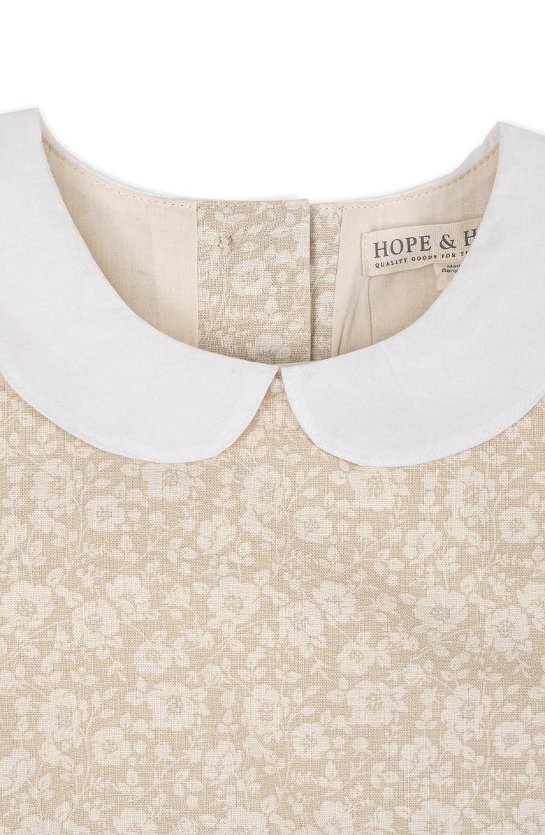 Hope & Henry Kids' Short Sleeve Linen Dress with Peter Pan Collar ...