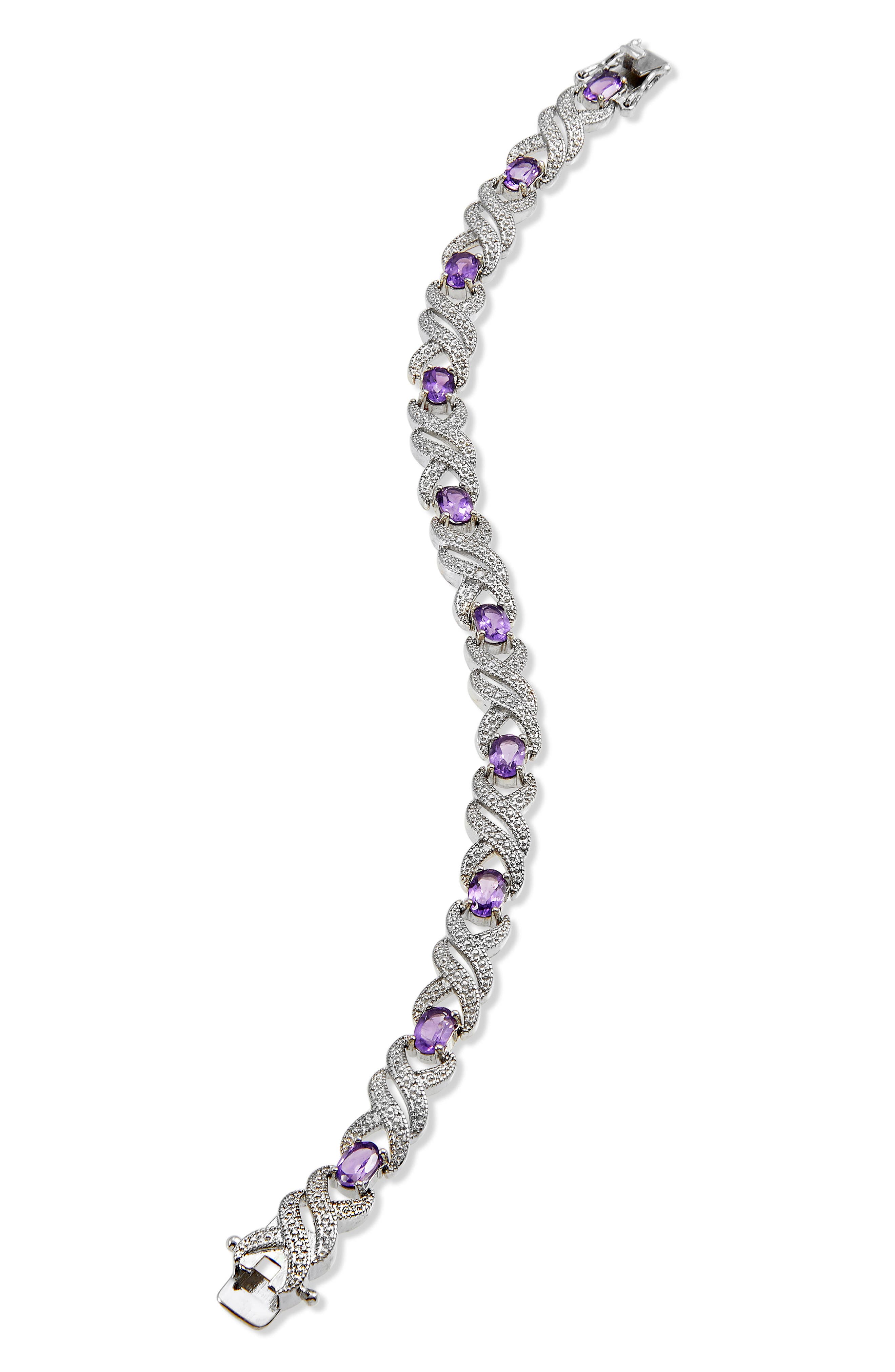 SAVVY CIE JEWELS Diamond & Amethyst Bracelet | Nordstromrack