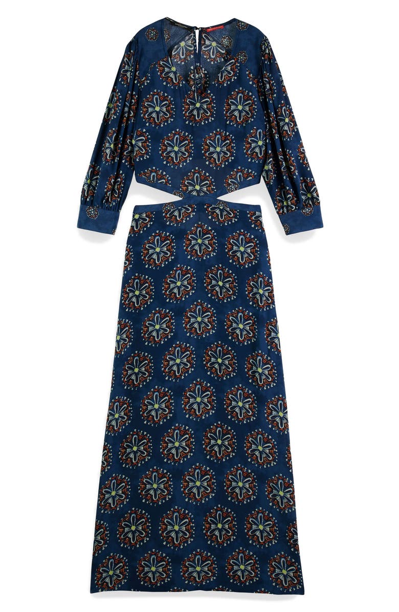 Scotch & Soda Floral Long Sleeve Cutout Waist Maxi Dress | Nordstromrack
