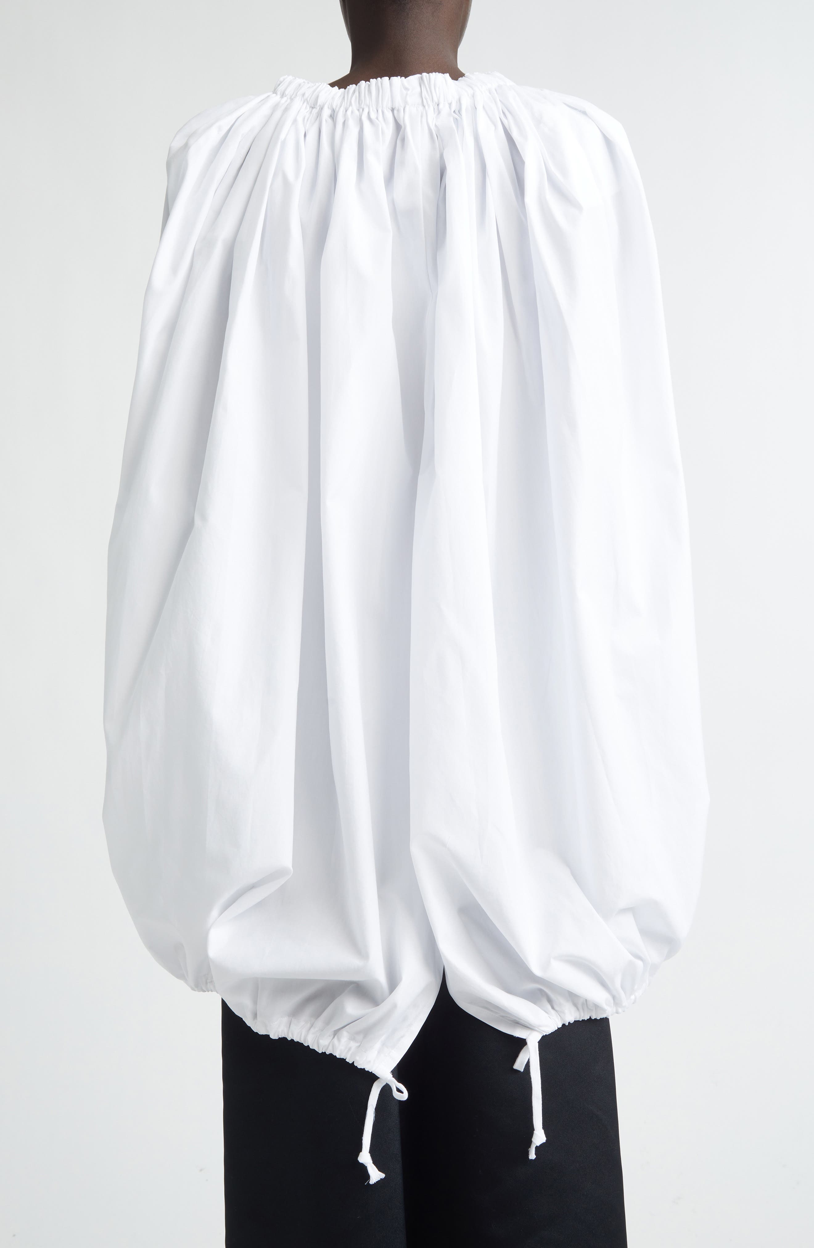 Comme des Garçons Gathered Cotton Broadcloth Cocoon Top | Nordstrom