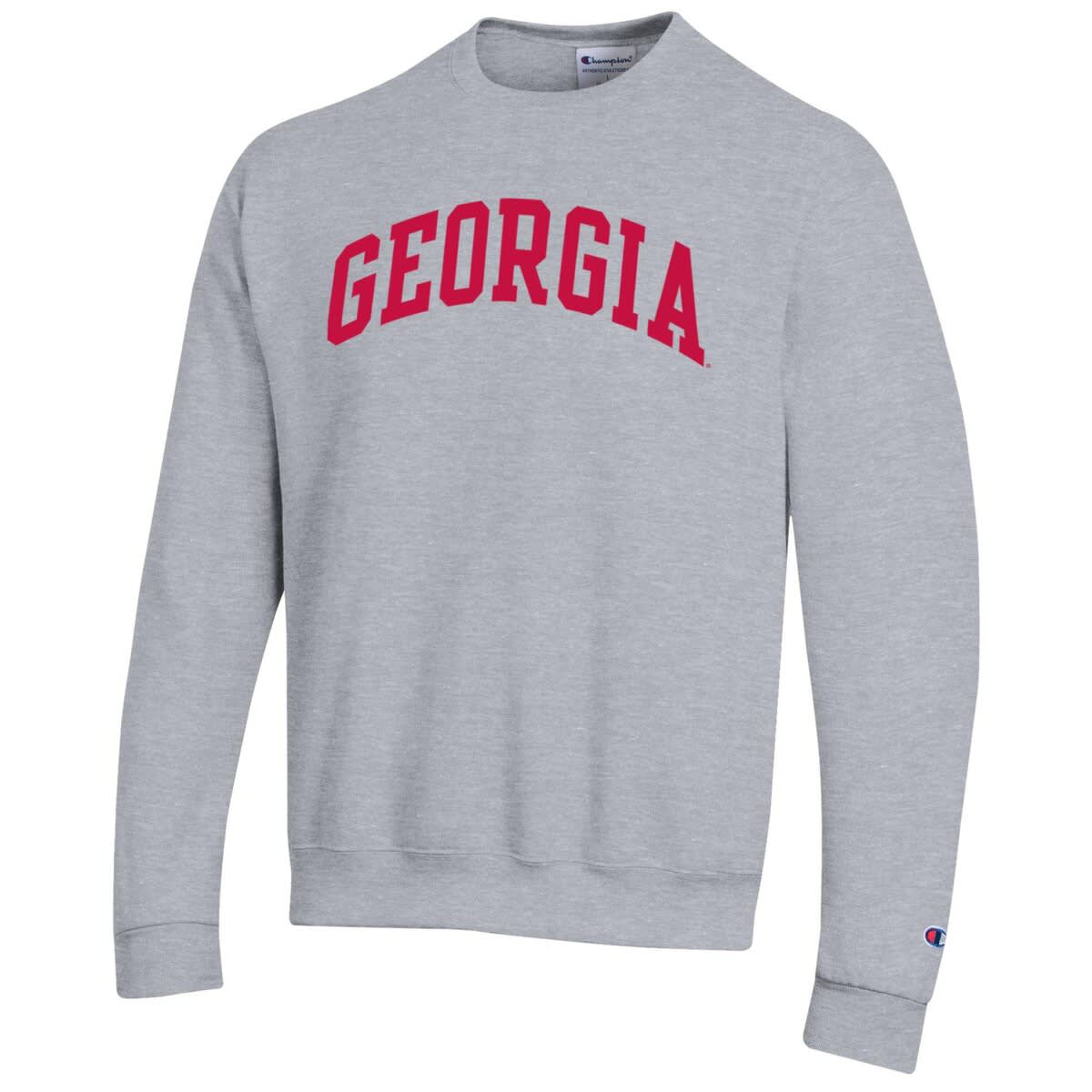 Champion Men's Champion Heather Gray Georgia Bulldogs Basic Arch Fleece ...