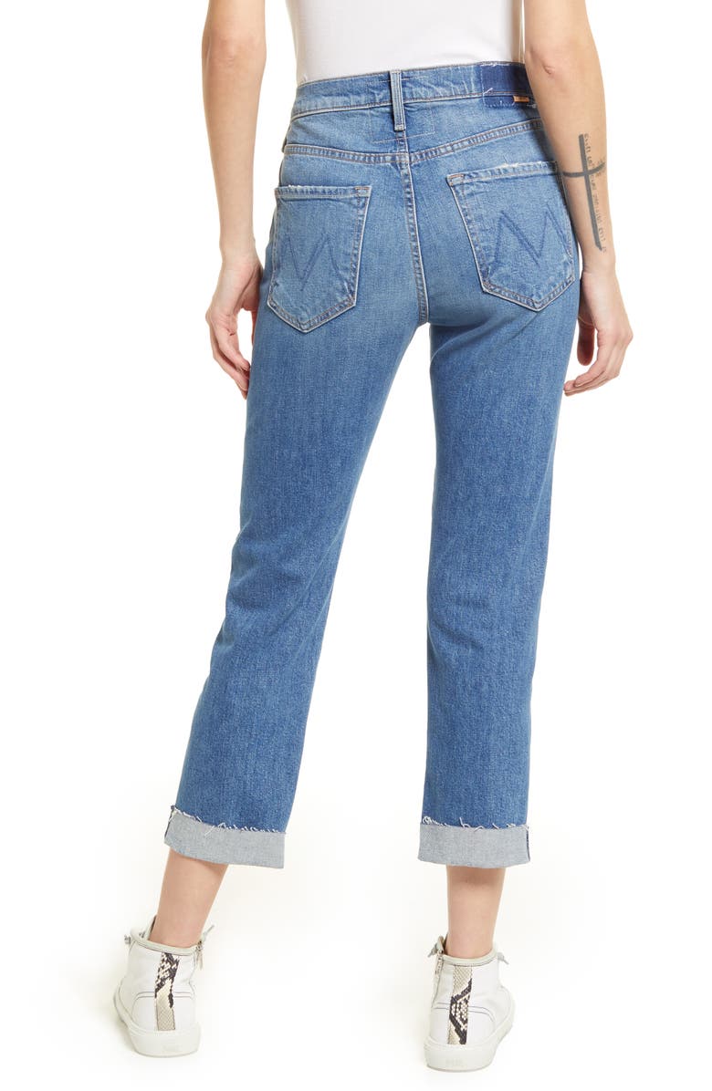 MOTHER The Scrapper Mid Rise Frayed Cuff Ankle Jeans | Nordstromrack