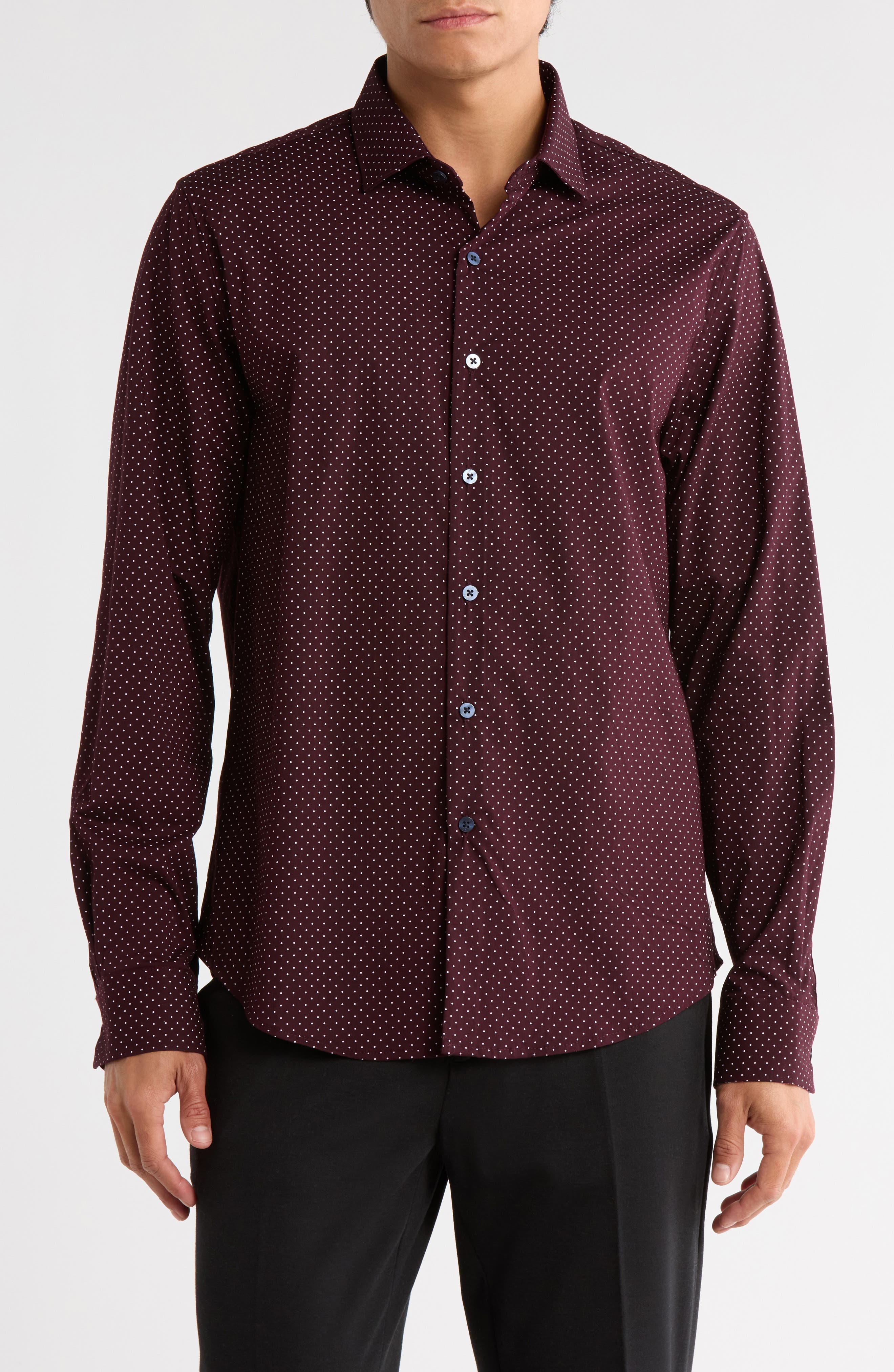 DENIM AND FLOWER Dot Print Button-Up Shirt | Nordstromrack