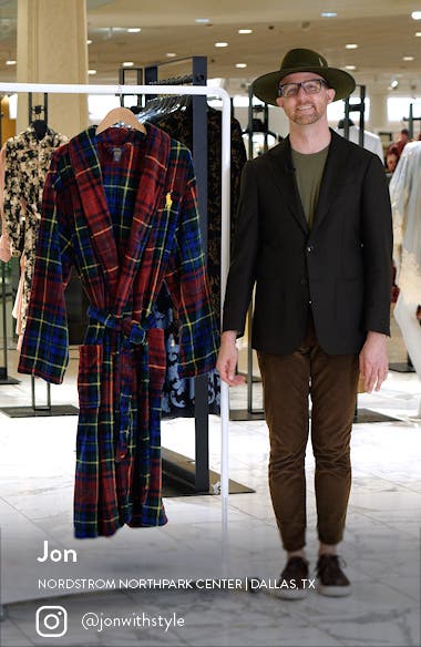 Polo Ralph Lauren Plaid Microfiber Shawl Collar Robe | Nordstrom