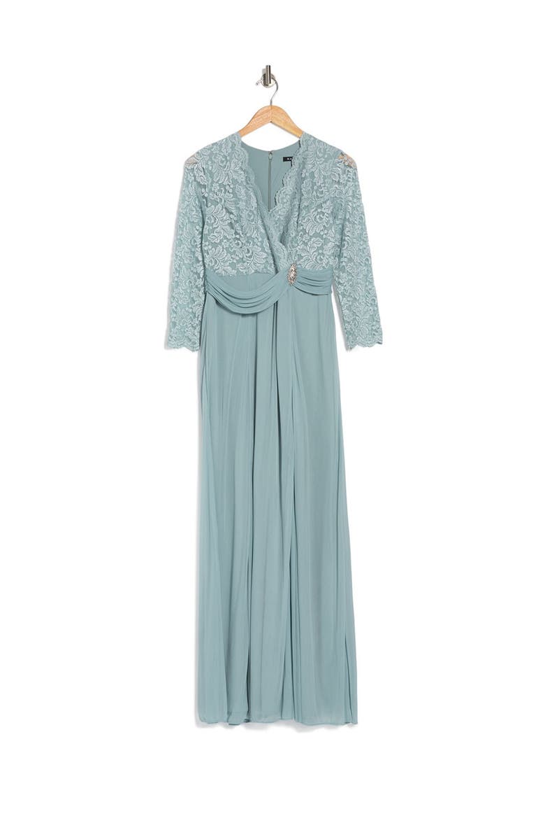 Marina Lace Scalloped Neckline Gown | Nordstromrack