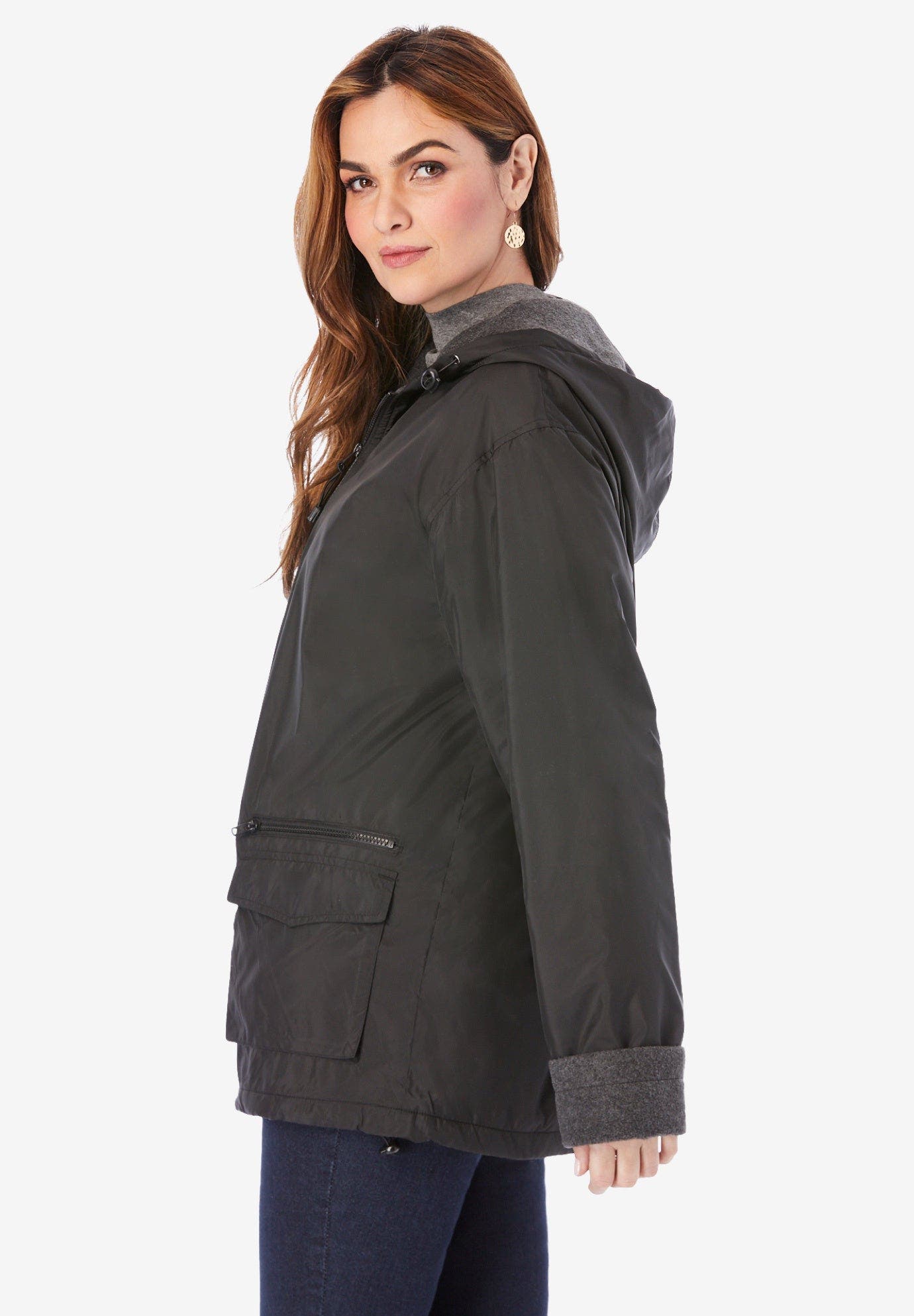 Roaman's Plus Size Hooded Nylon Jacket | Nordstrom
