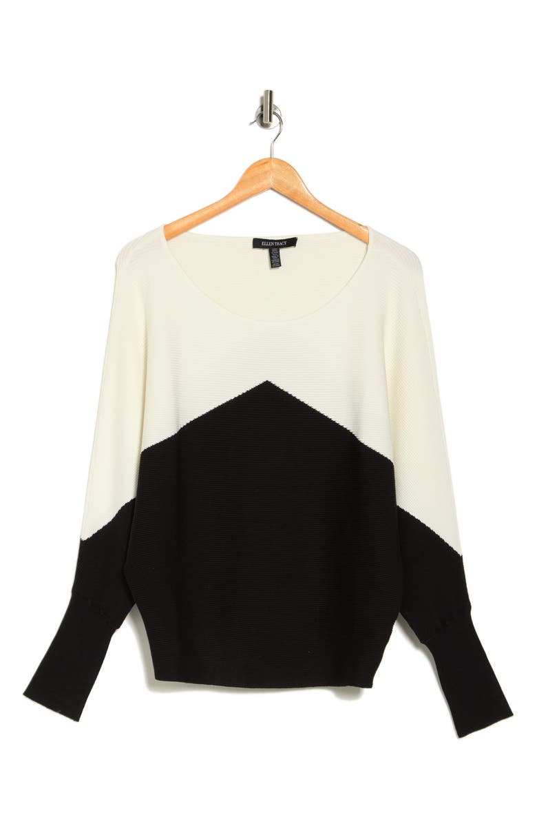 Ellen Tracy Colorblock Dolman Sleeve Sweater | Nordstromrack