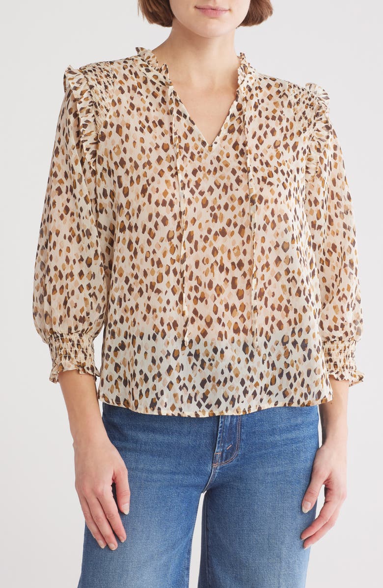 Pleione Ruffle Tie Neck Top | Nordstromrack