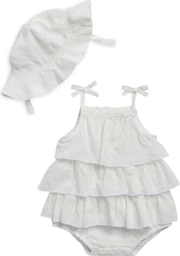 Nicole Miller Cotton Bubble Bodysuit & Sun Hat Set | Nordstromrack