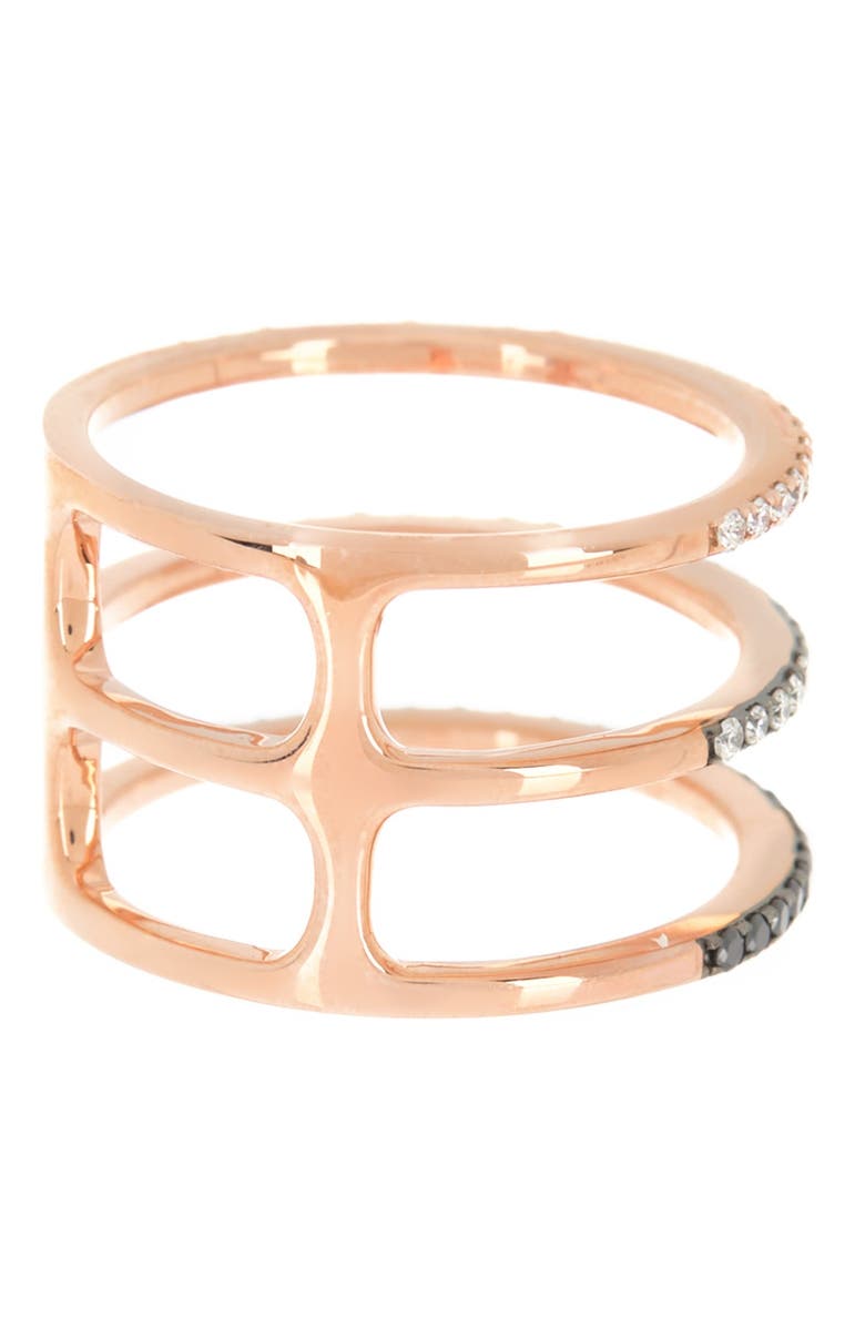 EF Collection 14K Rose Gold Two-Tone Diamond Cage Band Ring - 0.38 ctw ...
