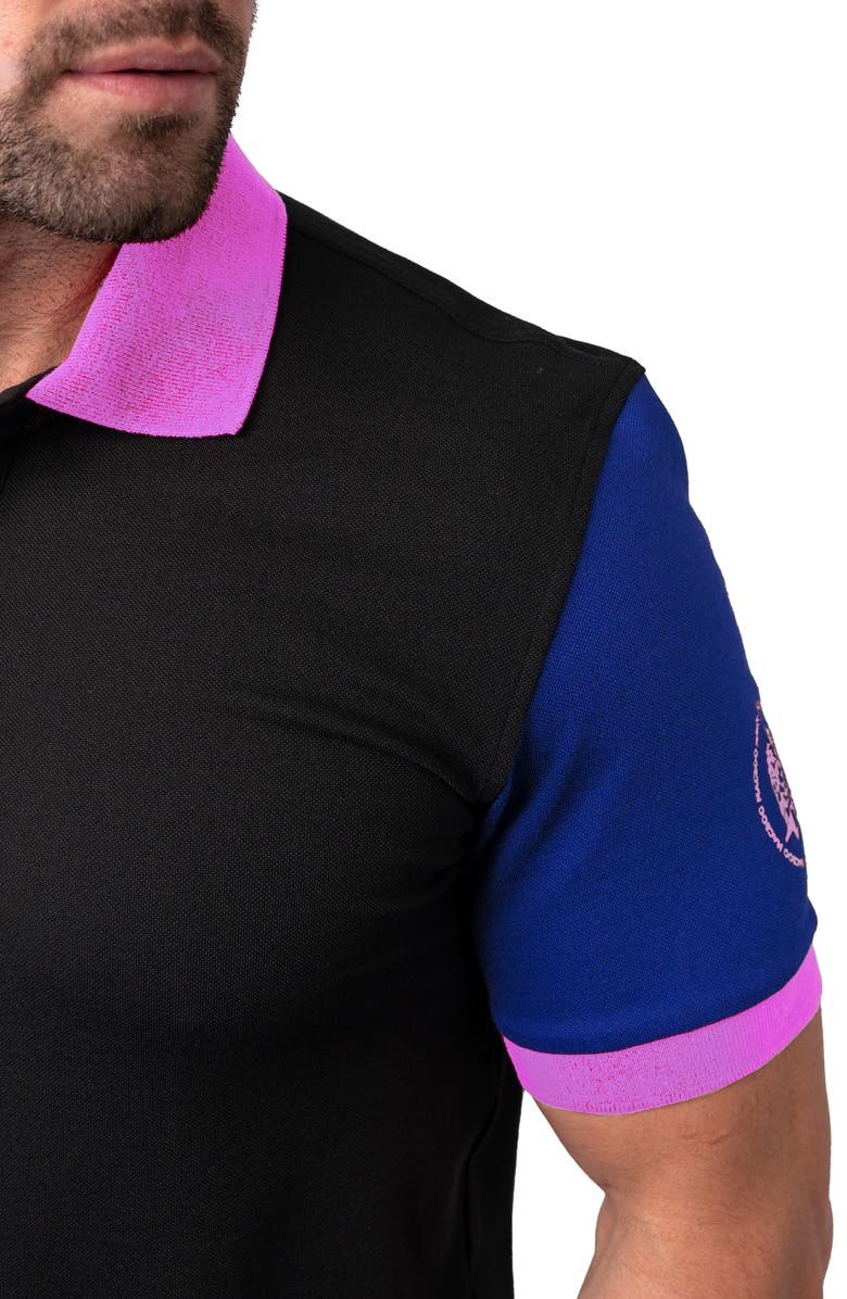 Maceoo Mozart Regular Fit Colorblock Egyptian Cotton Button-Up Polo ...
