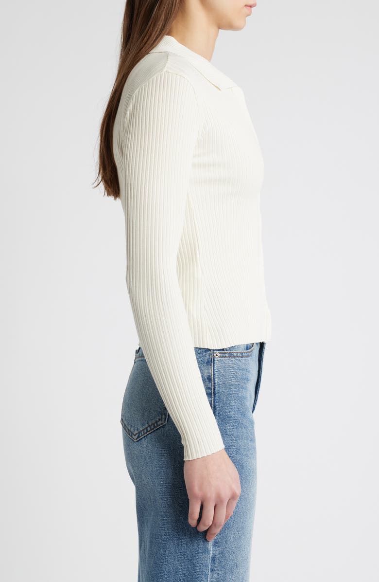 MANGO Cleo Johnny Collar Cotton Rib Cardigan | Nordstromrack