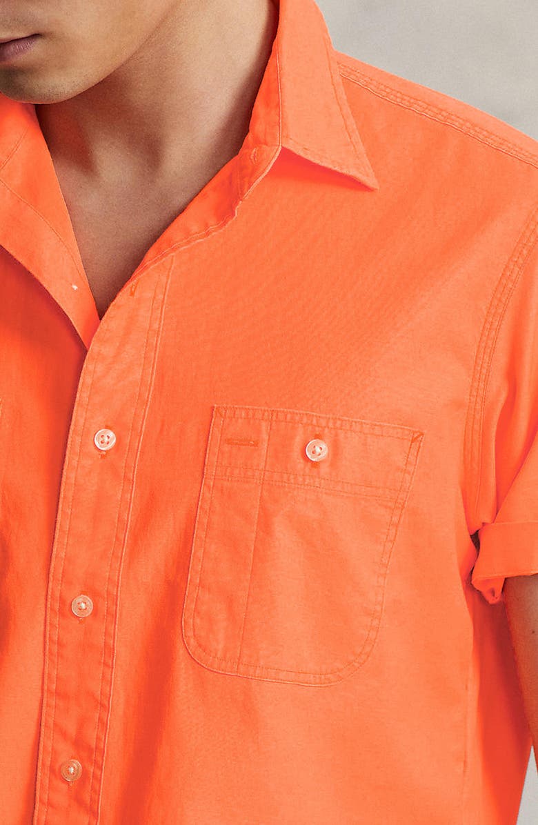 Polo Ralph Lauren Washed Poplin Short Sleeve Button-Up Shirt ...