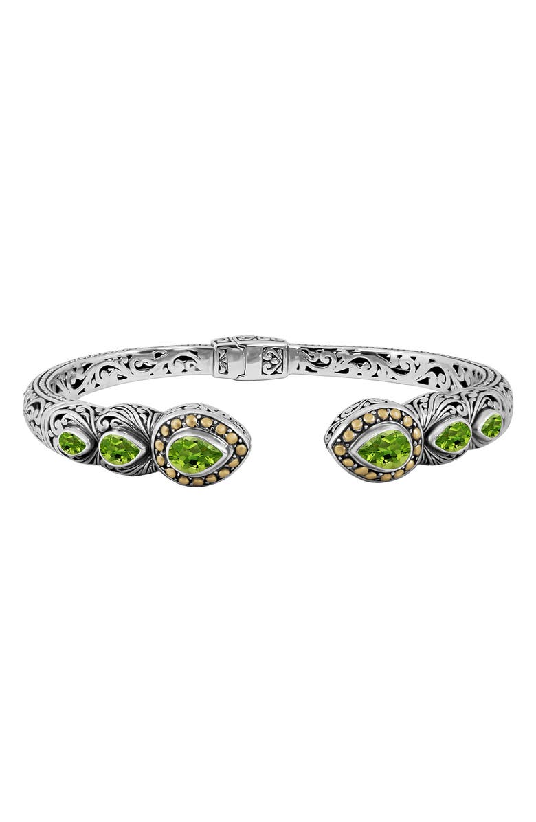 DEVATA Bali Filigree 18K Gold & Sterling Silver Peridot Cuff Bracelet ...